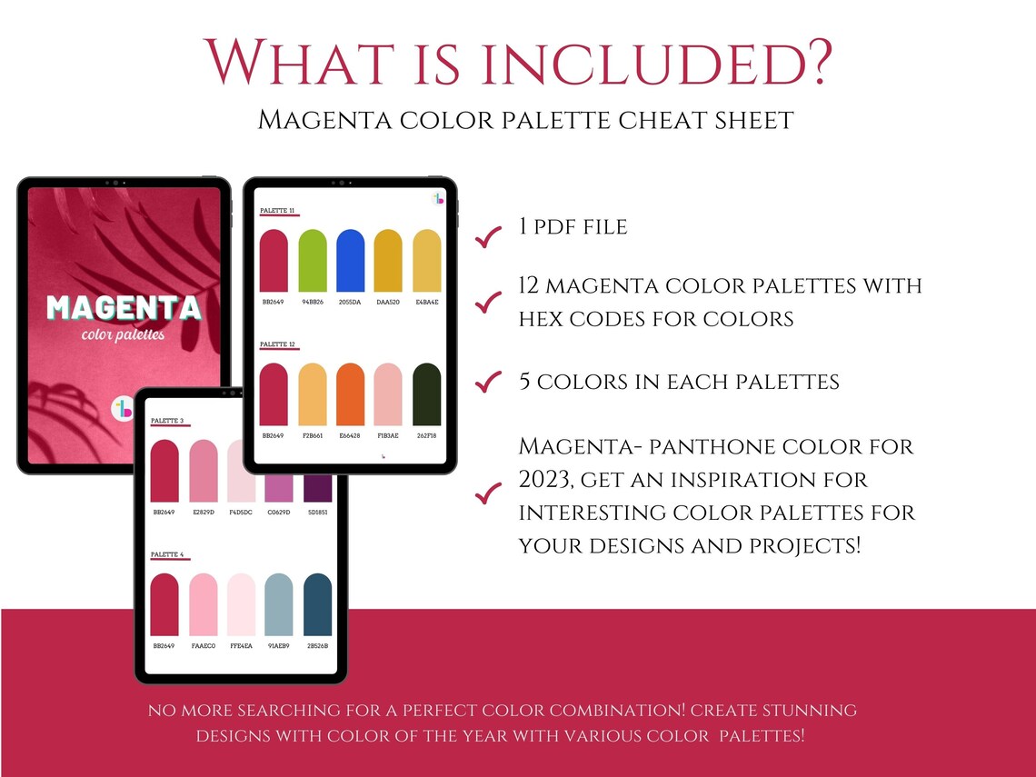 Magenta Color Palettes Ebook, Color Palette Canva, Color Palette Hex ...