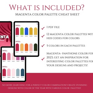 Magenta Color Palettes Ebook, Color Palette Canva, Color Palette Hex ...