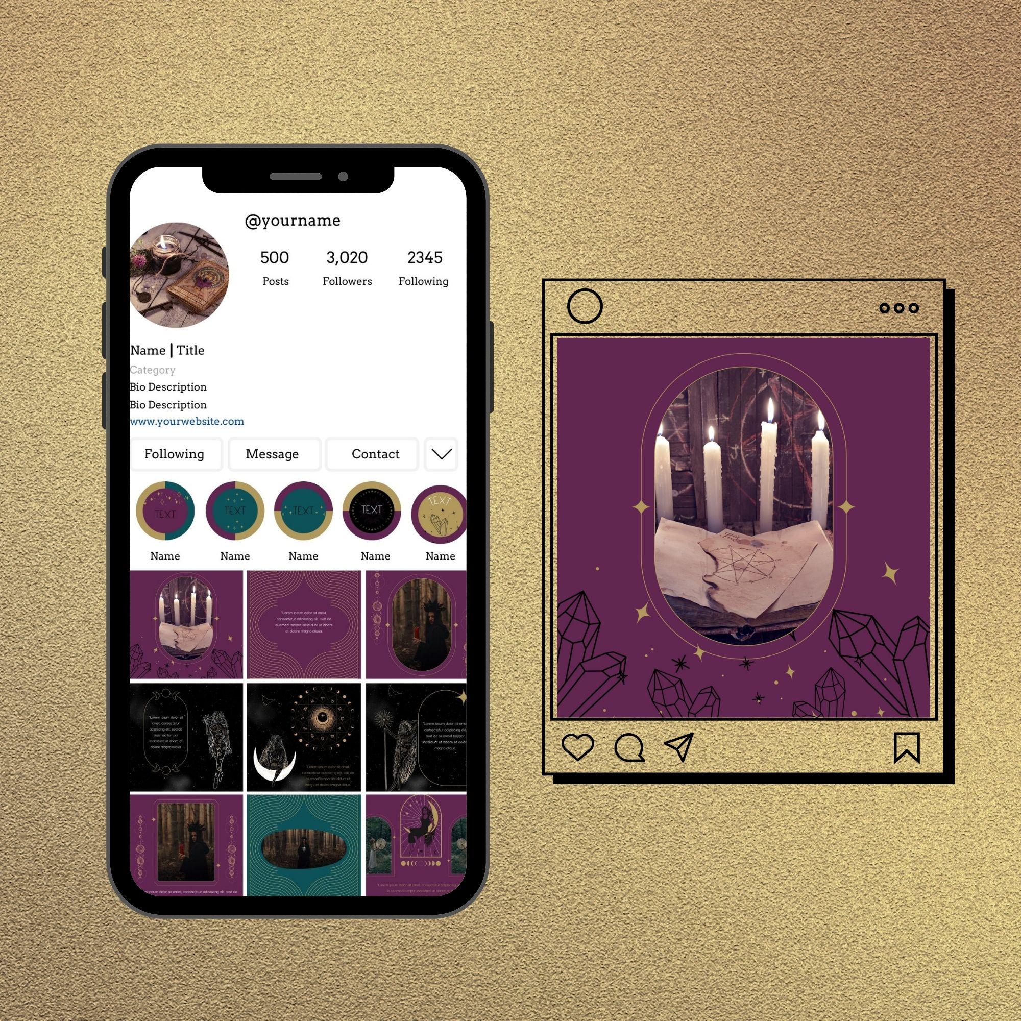 Occult Canva Template Pack - 20 Enchanting Witchy Designs for Instagram ...