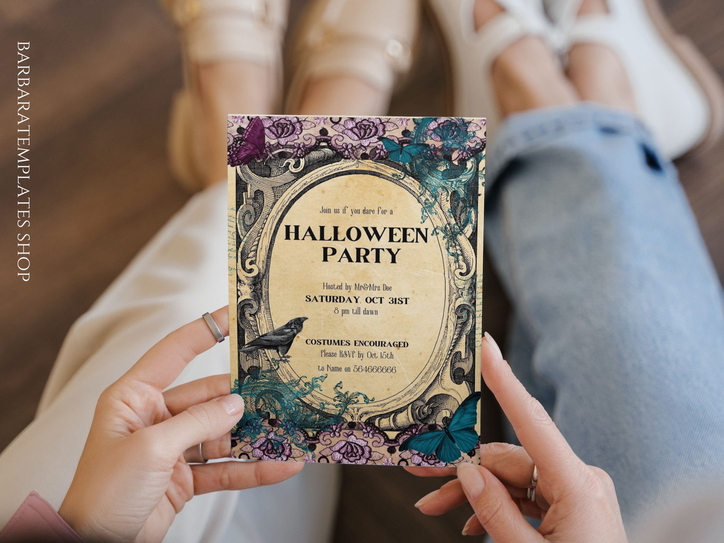 Gothic Halloween, Gothic Halloween Party Invitation, Party Invite ...