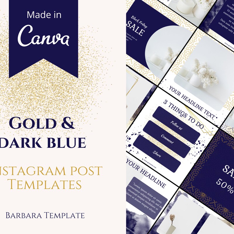 Blue Instagram Template - Etsy