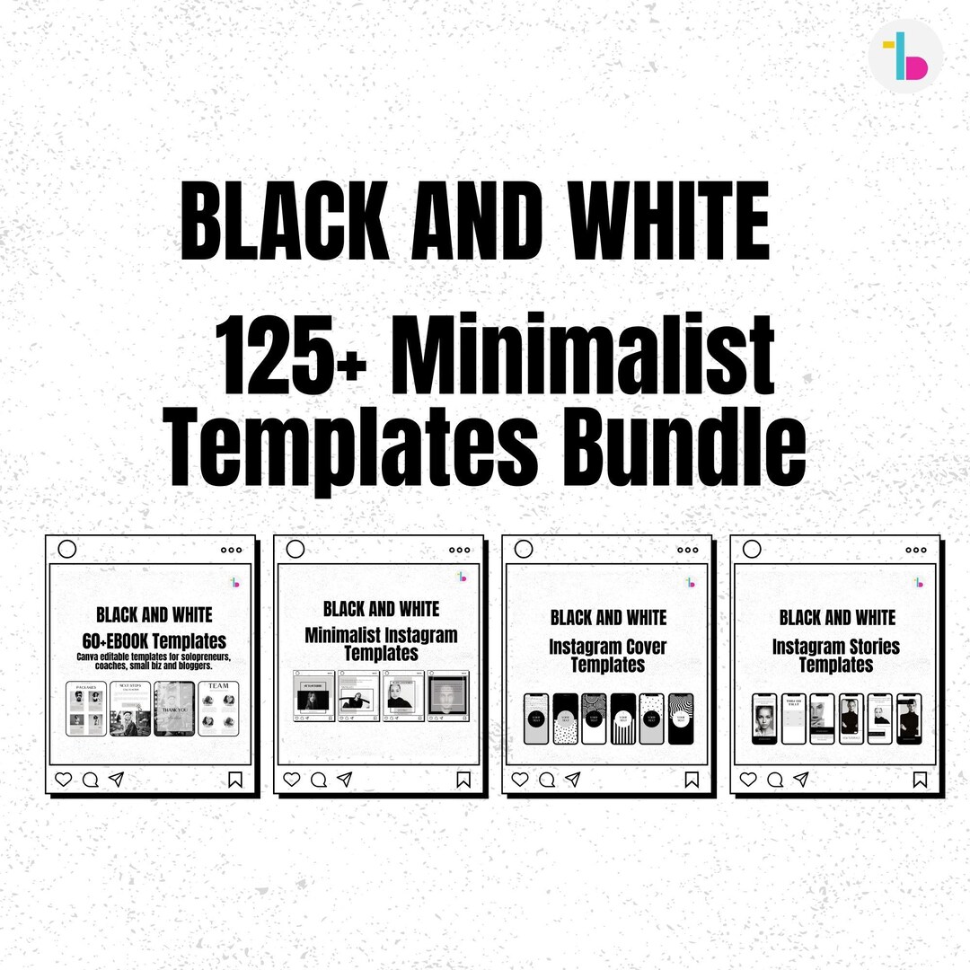 Minimalist Black and White Mega Pack Bundle of Templates, Minimalist ...