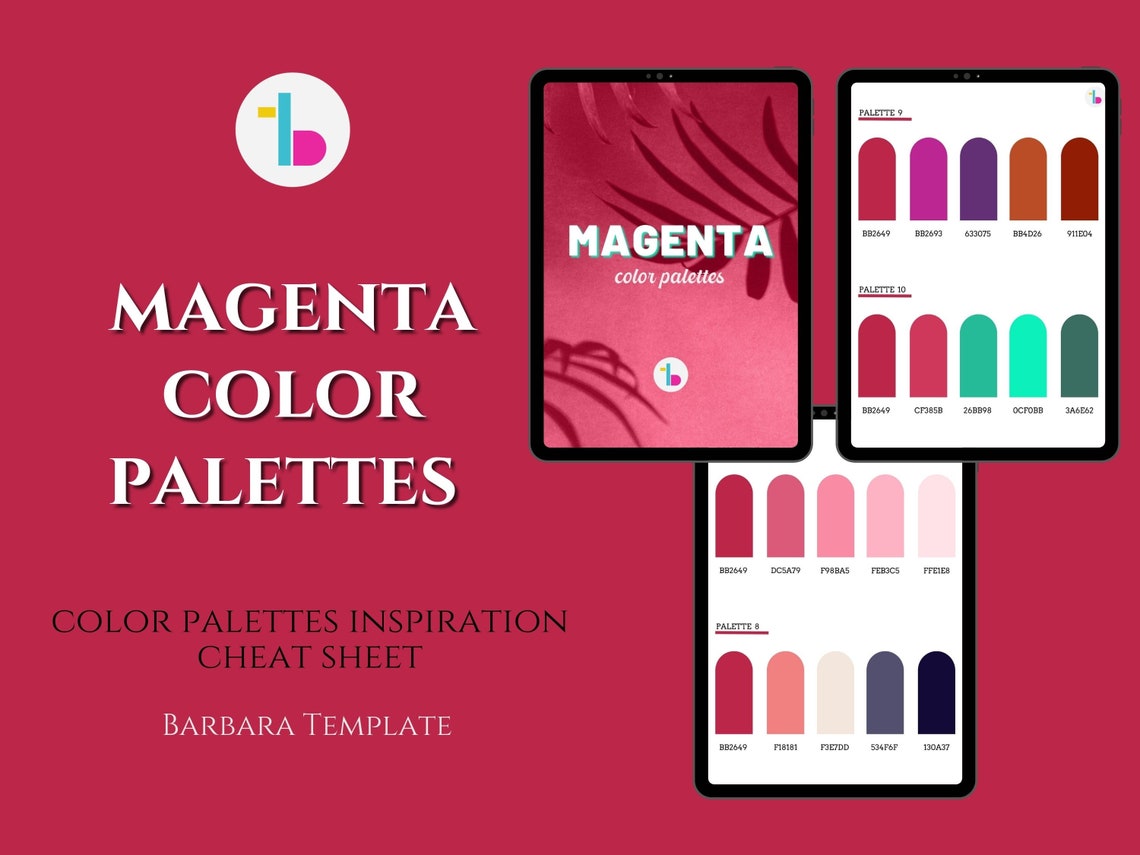 Magenta Color Palettes Ebook, Color Palette Canva, Color Palette Hex ...