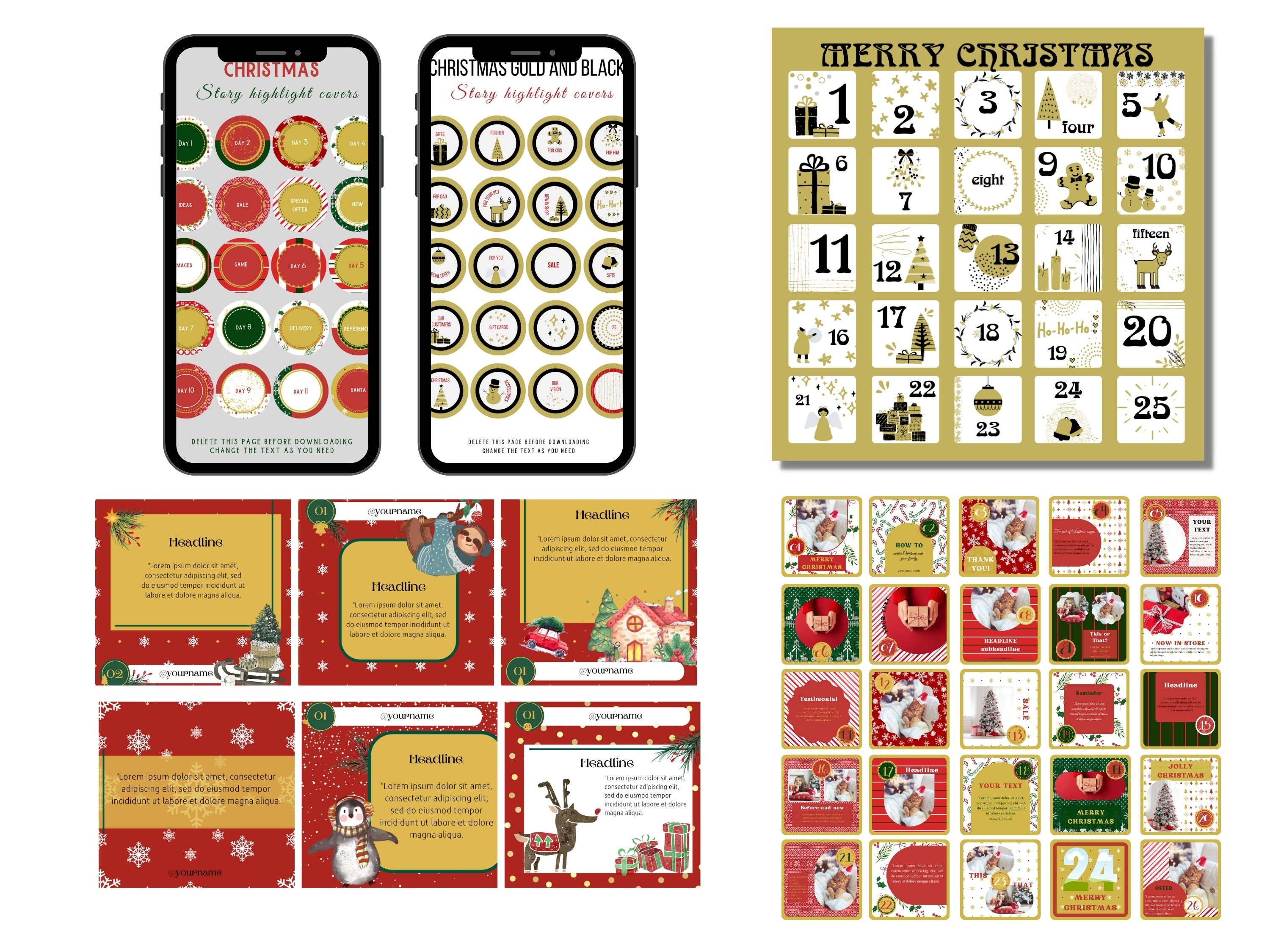 Christmas Mega Pack Templates Bundle, Social Media Templates, Christmas ...