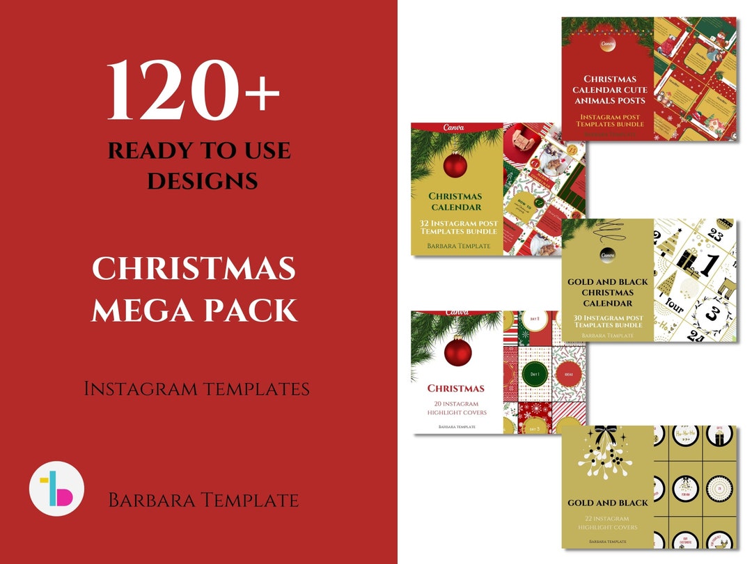 Christmas Mega Pack Templates Bundle, Social Media Templates, Christmas ...
