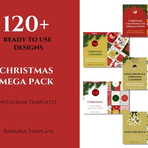 Christmas Mega Pack Templates Bundle, Social Media Templates, Christmas ...