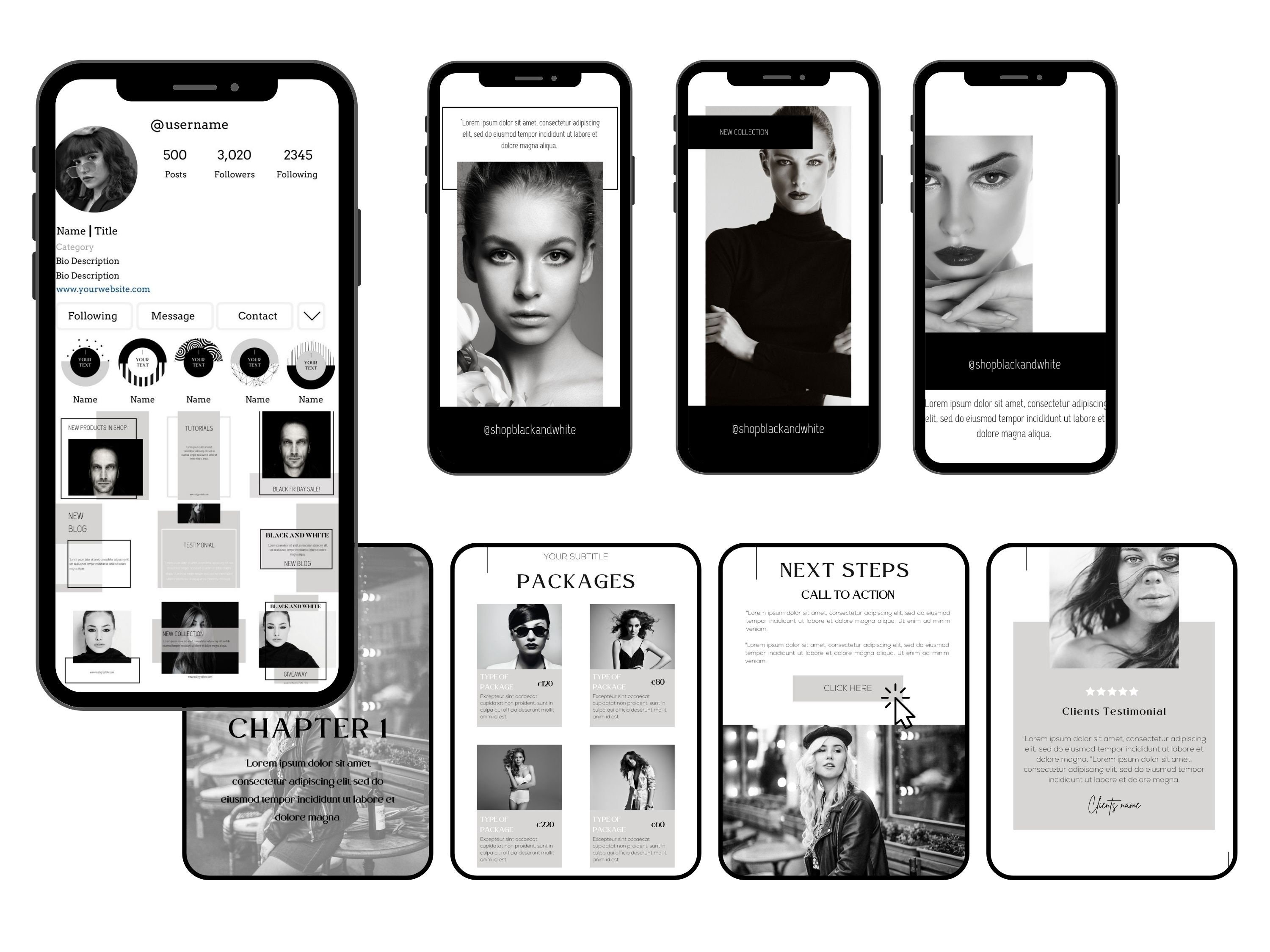 Minimalist Black and White Mega Pack Bundle of Templates - Etsy