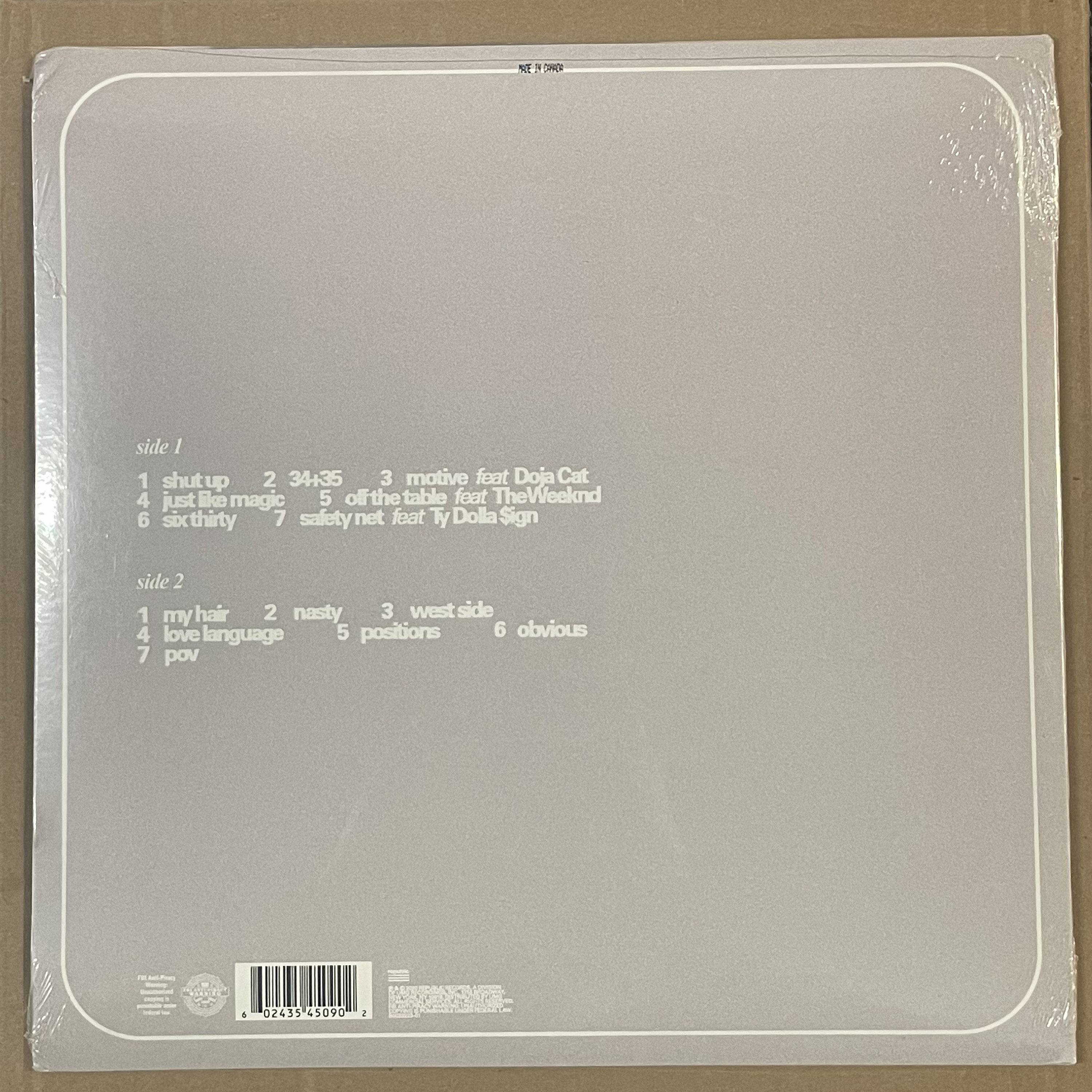 Ariana Grande Positions 1LP Coke Bottle Clear Limited Vinyl | Etsy