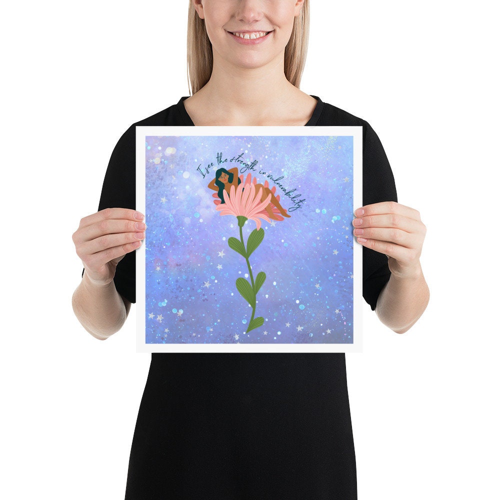 Pink Flower Girl Poster - Etsy