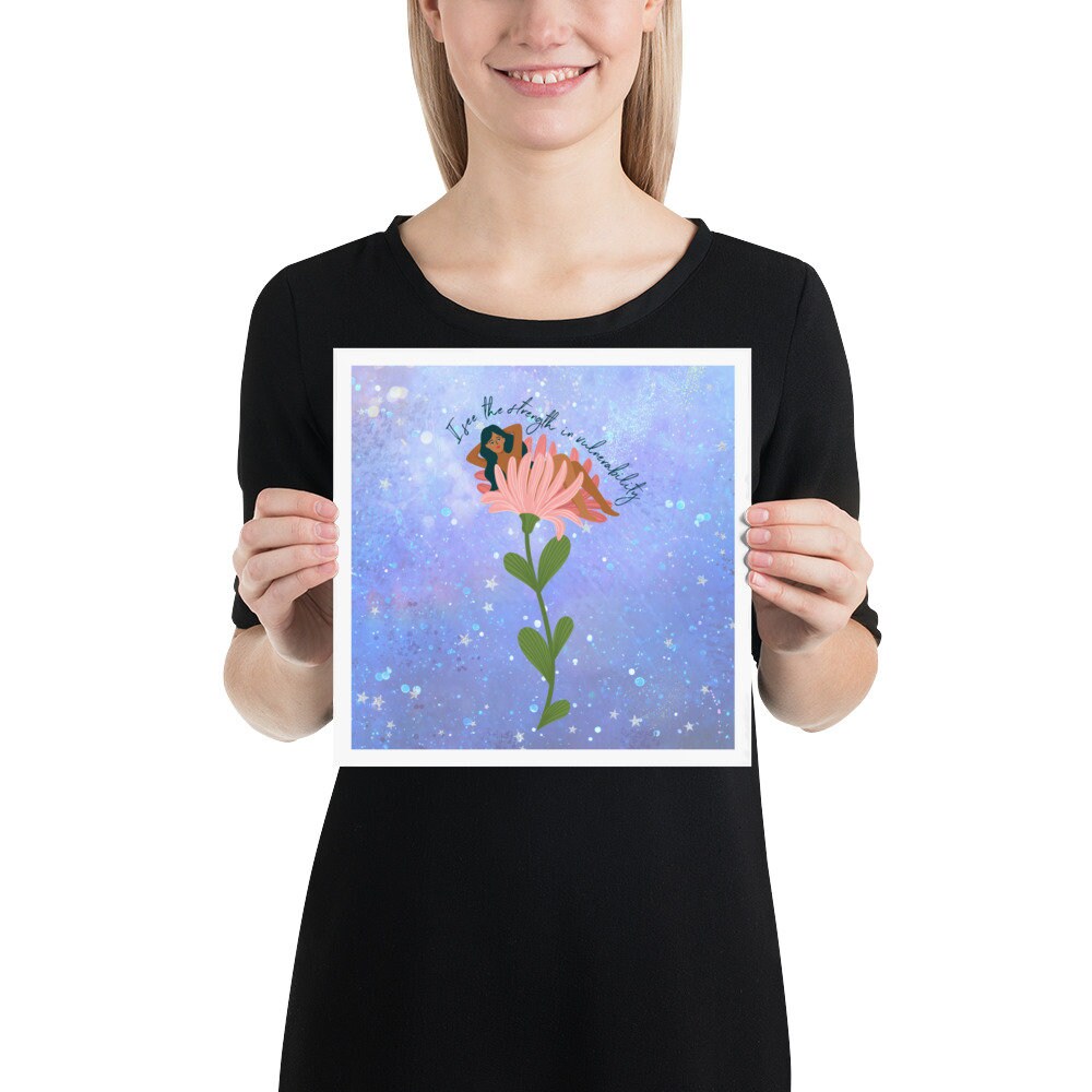 Pink Flower Girl Poster - Etsy