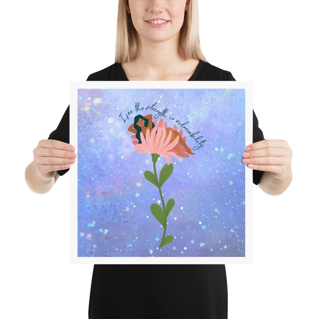 Pink Flower Girl Poster - Etsy