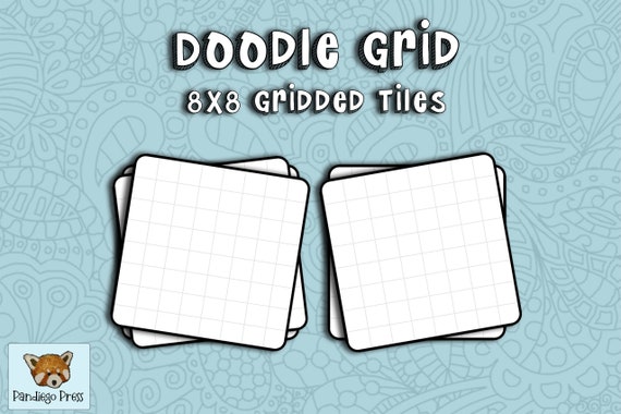 Doodle Grid : 8x8 Gridded Tiles | Etsy