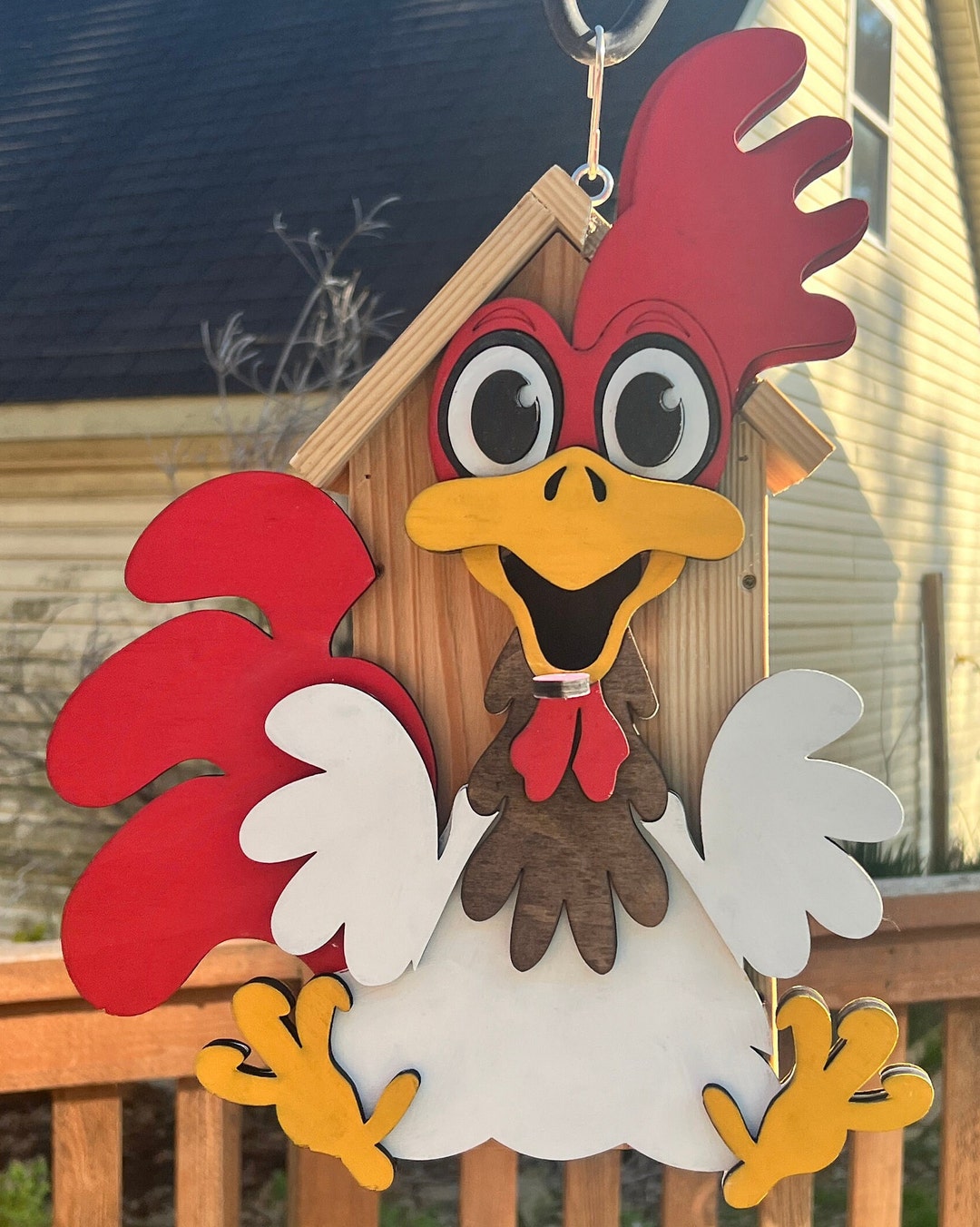 Bird Houses Outside Decor Birdhouse Cedar Bird Houses Rooster Chickens ...