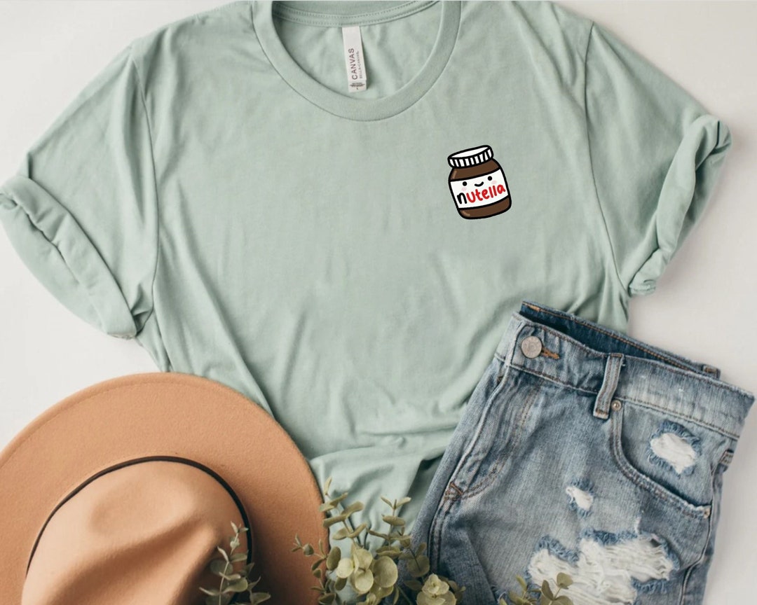 Nutella Shirt, Nutella Logo Tee, Nutella Pocket Logo T-shirt, Cartoon T ...