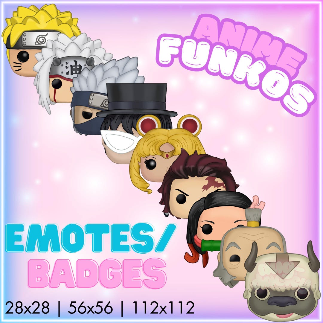 9 Anime Funko Emotes & Badges | Anime Emotes Badges for Twitch | Naruto ...