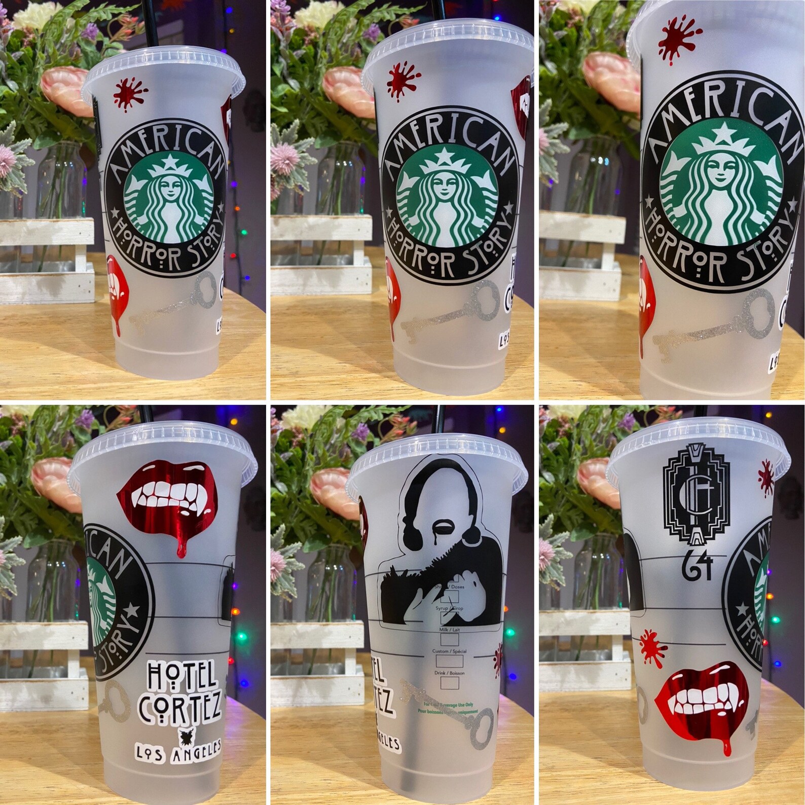 Custom AHS American Horror Story Season Themed Reusable Venti Starbucks ...