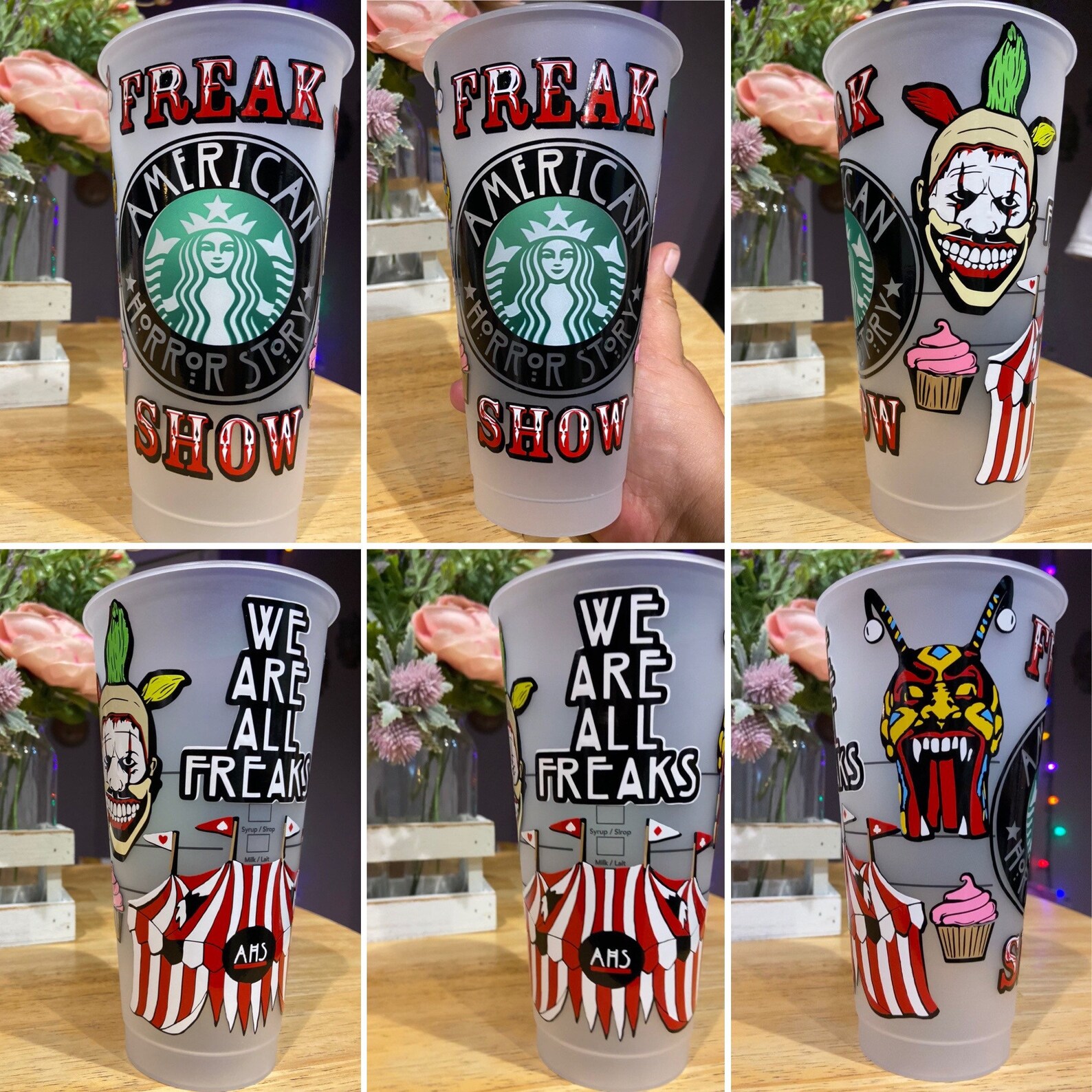 Custom AHS American Horror Story Season Themed Reusable Venti Starbucks ...