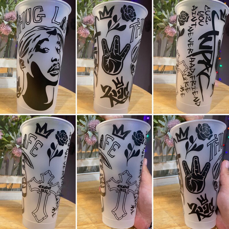 2 Pac// Tupac Themed Custom Reusable 24 Oz Starbucks a Cup / - Etsy