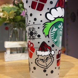 Custom Grinch a Christmas Themed Reusable Venti Starbucks Cold Cup ...