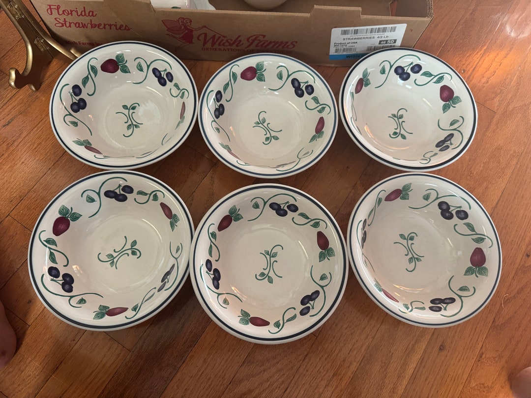 Set of 6 Princess House Orchard Medley Ceramic Salad Bowls Colorful ...