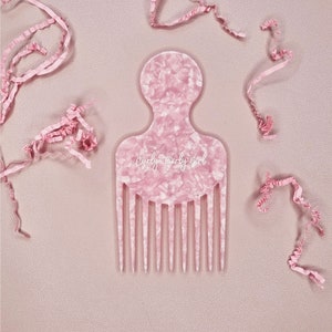 Eco-friendly 'pretty in Pink' Afro Hair Pick: Biodegradable Curly Hair ...