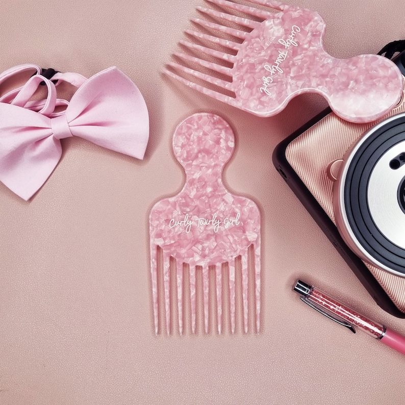 Eco-friendly 'pretty in Pink' Afro Hair Pick: Biodegradable Curly Hair ...