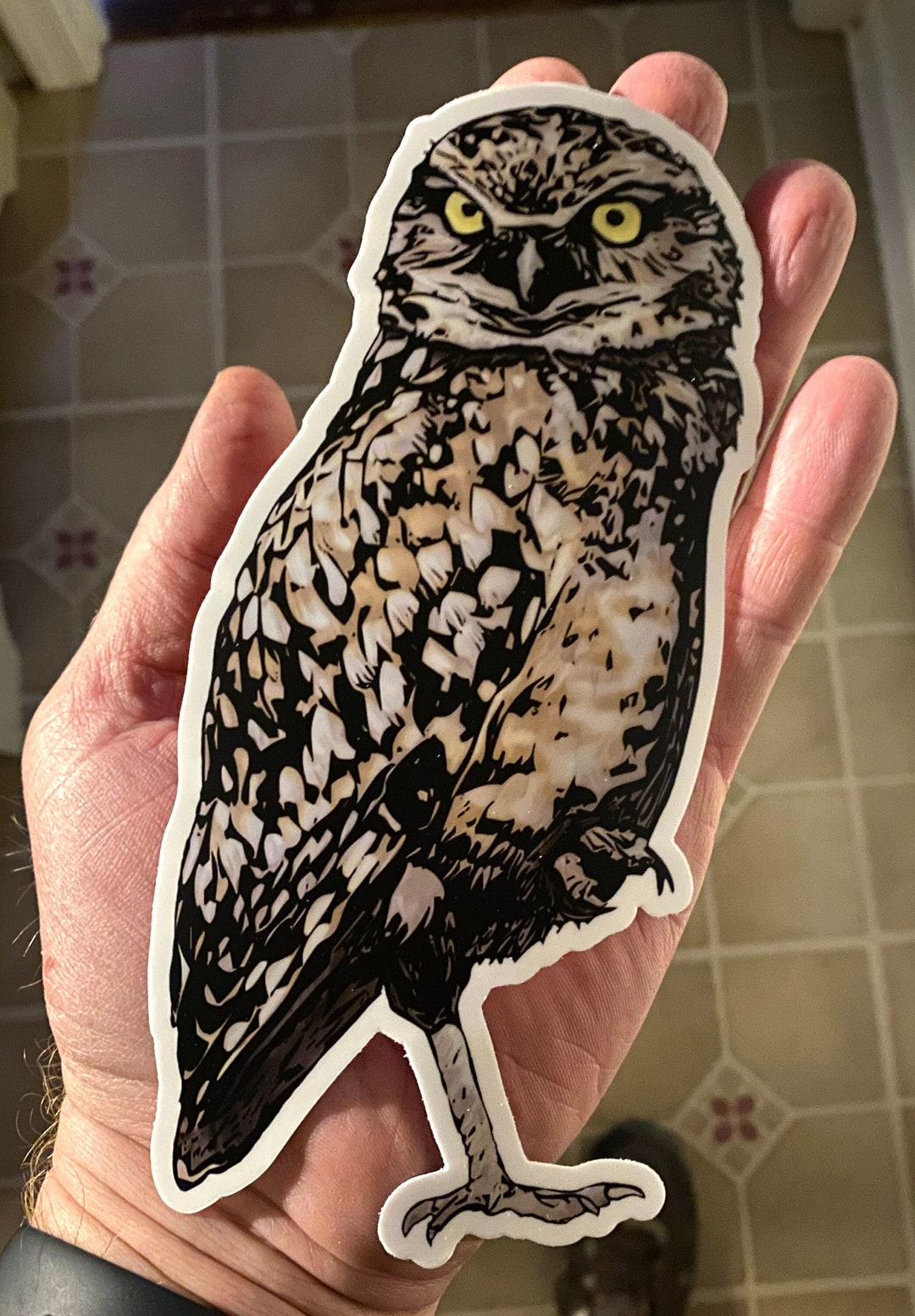 Large Burrowing Owl Sticker, Owl Sticker, Vinyl Sticker, Laptop Sticker ...