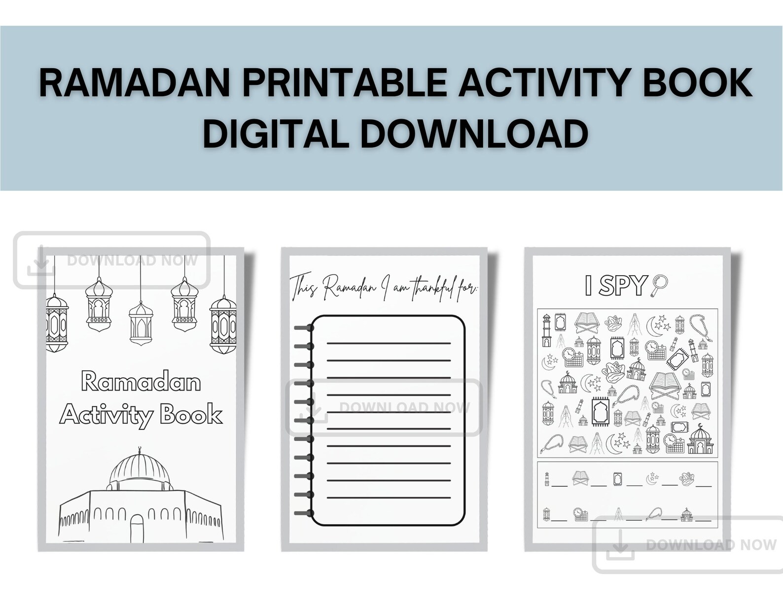 PRINTABLE Eid Activity Book, Kids Ramadan Printable, Ramadan Activity ...