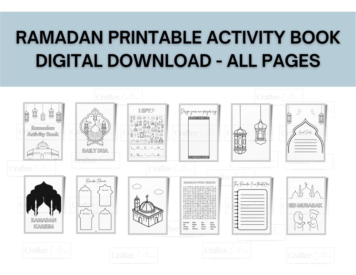 PRINTABLE Eid Activity Book, Kids Ramadan Printable, Ramadan Activity ...