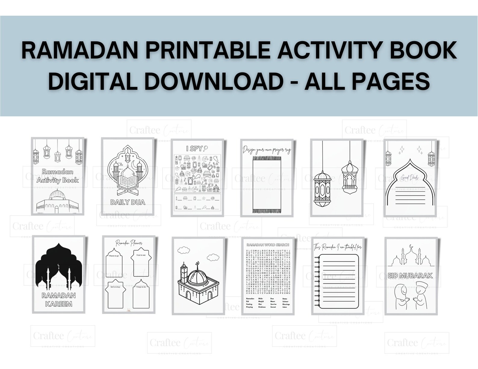 PRINTABLE Eid Activity Book, Kids Ramadan Printable, Ramadan Activity ...