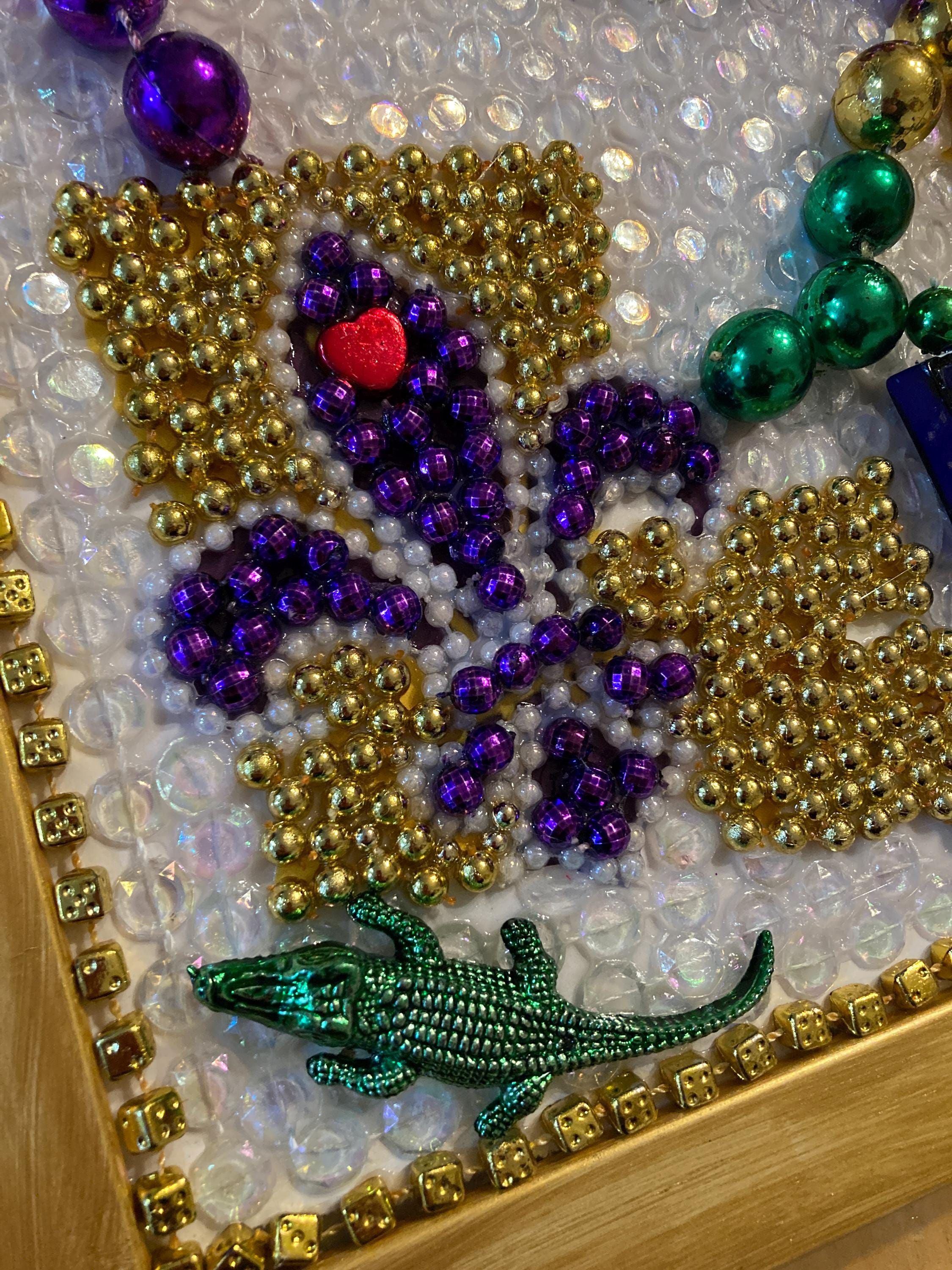 Louisiana Mardi Gras Bead Art - Etsy