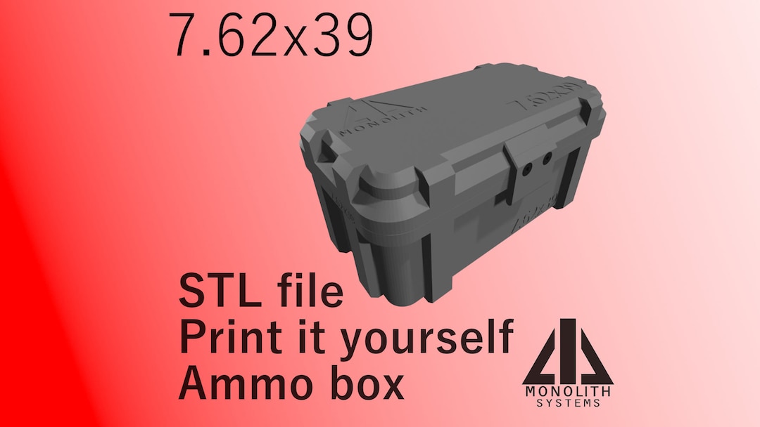 7.62x39- Print It Yourself Ammo Box- 50 Round- STL- Monolith Systems - Etsy
