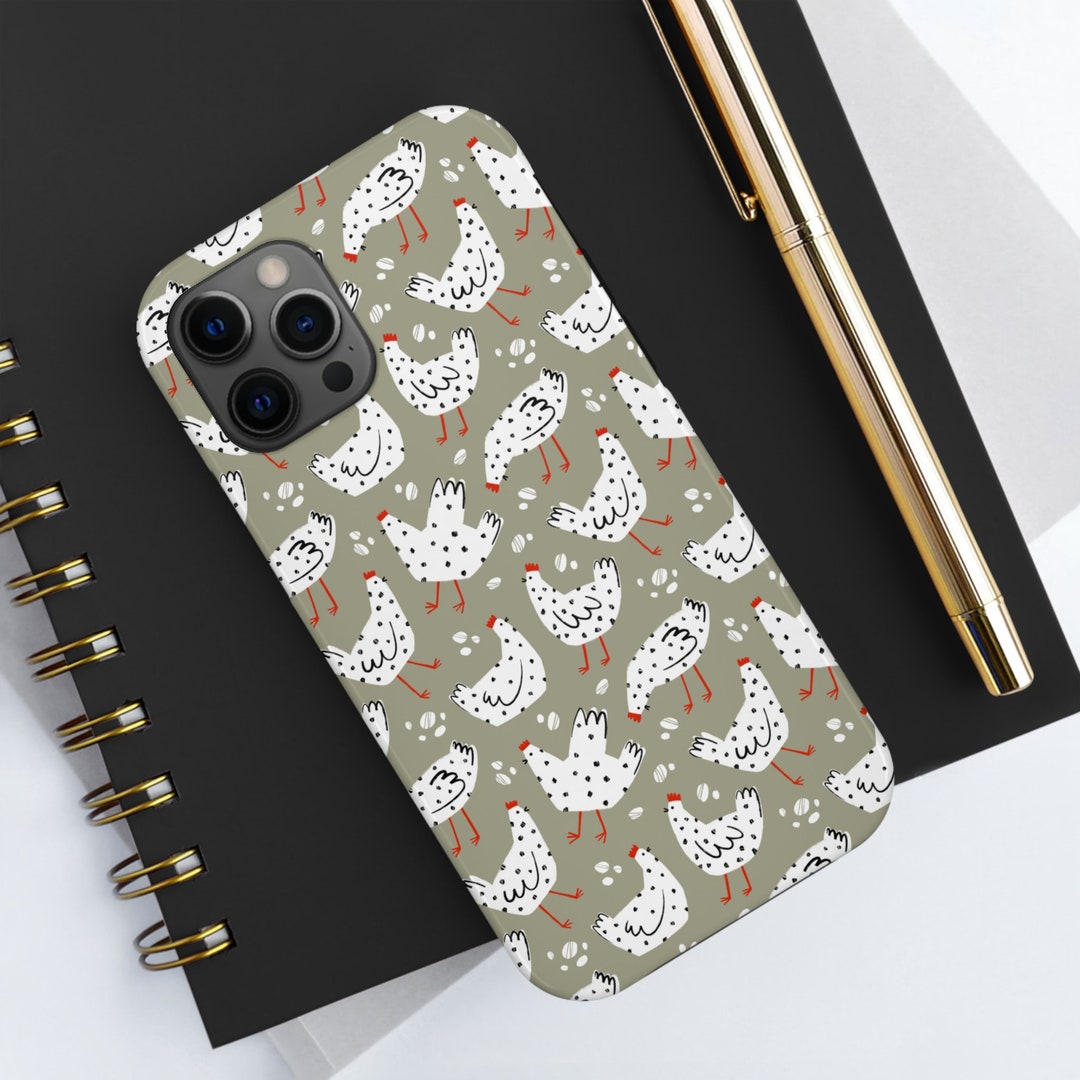 Cute Chickens Phone Case, Kawaii Chickens Pattern, Fun Doodle iPhone ...