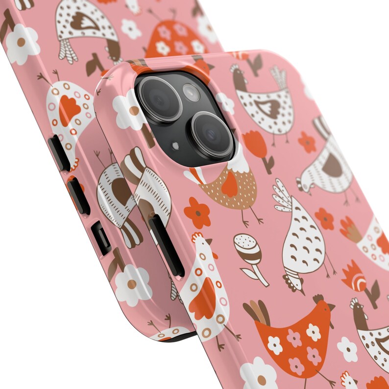 Cute Chickens Pink iPhone Case, Farm Animal Phone Case, Bird Lover Gift ...