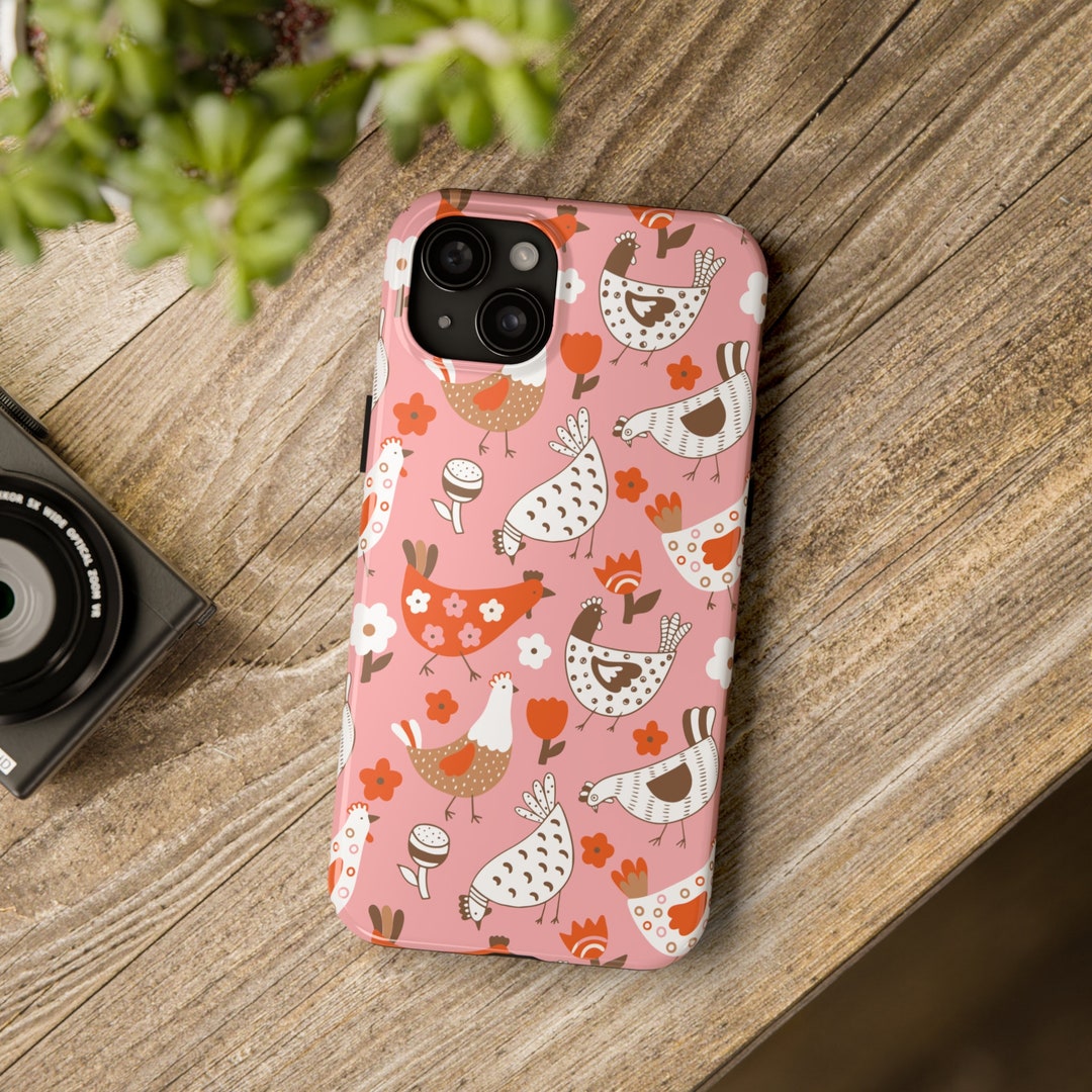 Cute Chickens Pink iPhone Case, Farm Animal Phone Case, Bird Lover Gift ...