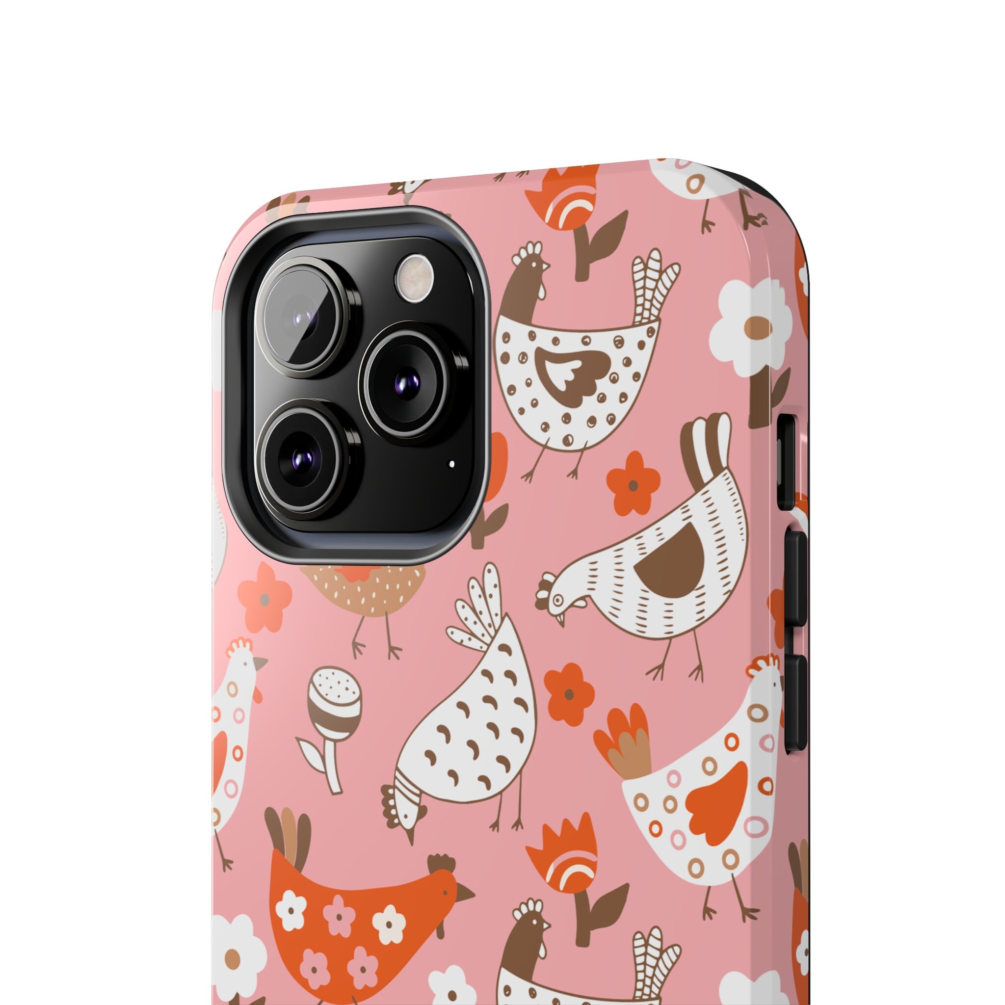 Cute Chickens Pink iPhone Case, Farm Animal Phone Case, Bird Lover Gift ...
