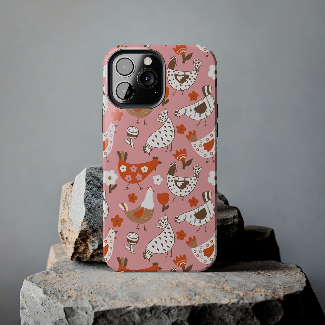 Cute Chickens Pink iPhone Case, Farm Animal Phone Case, Bird Lover Gift ...