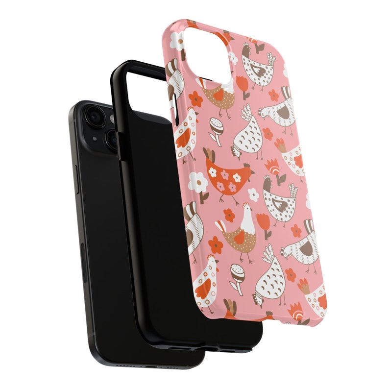 Cute Chickens Pink iPhone Case, Farm Animal Phone Case, Bird Lover Gift ...