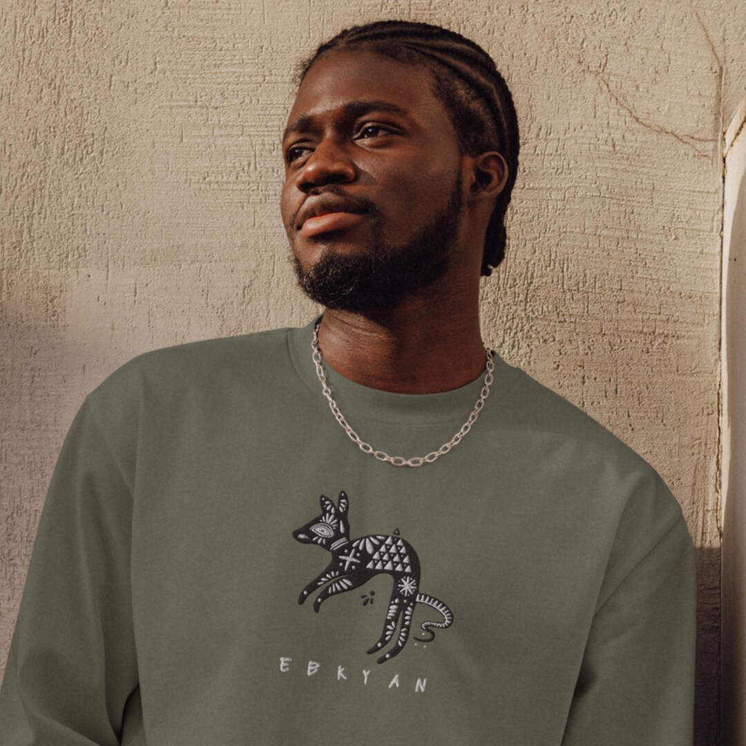 Fawn Embroidered Folk Illustration Premium Heavyweight (+ Colours ...