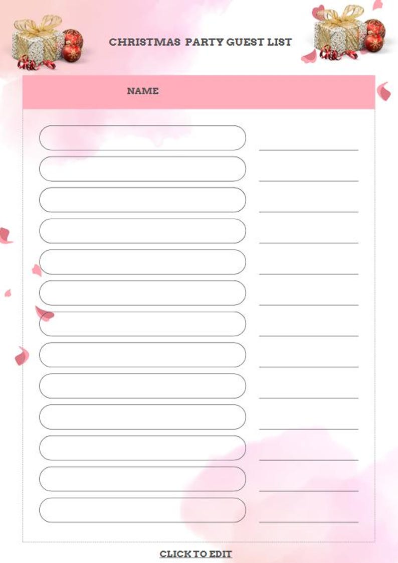 Christmas Gust List - Etsy