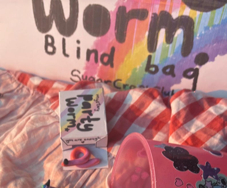 Party Worm // Blind Box, Weirdcore, Trinket - Etsy