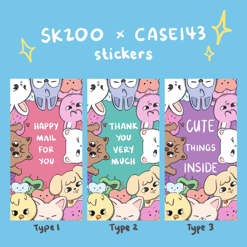 Printable Stray Kids SKZ SKZOO Cute Packaging Stickers 10pcs/setby ...