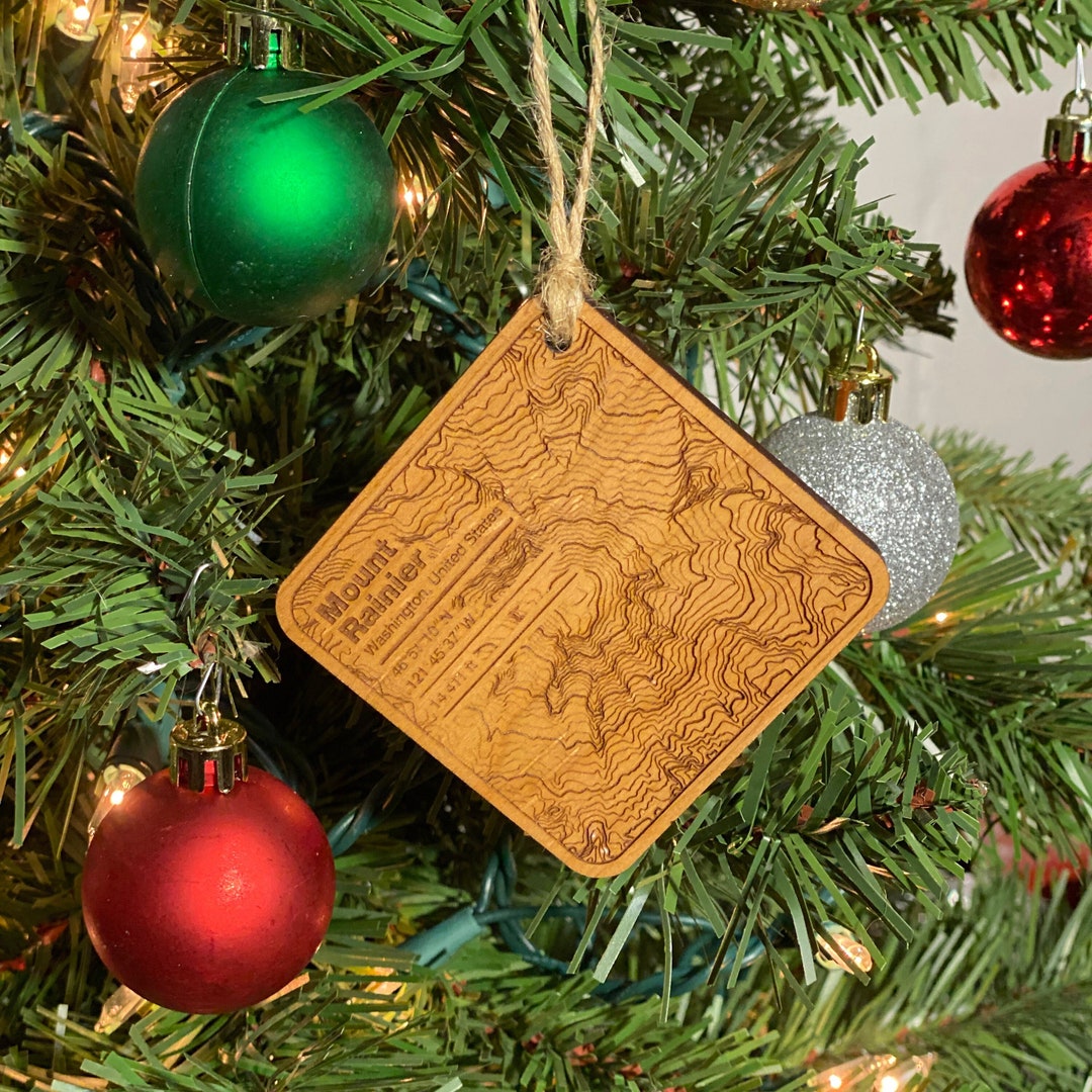 Mt. Rainier Topographic Ornament | Mount Rainier, Washington | National ...
