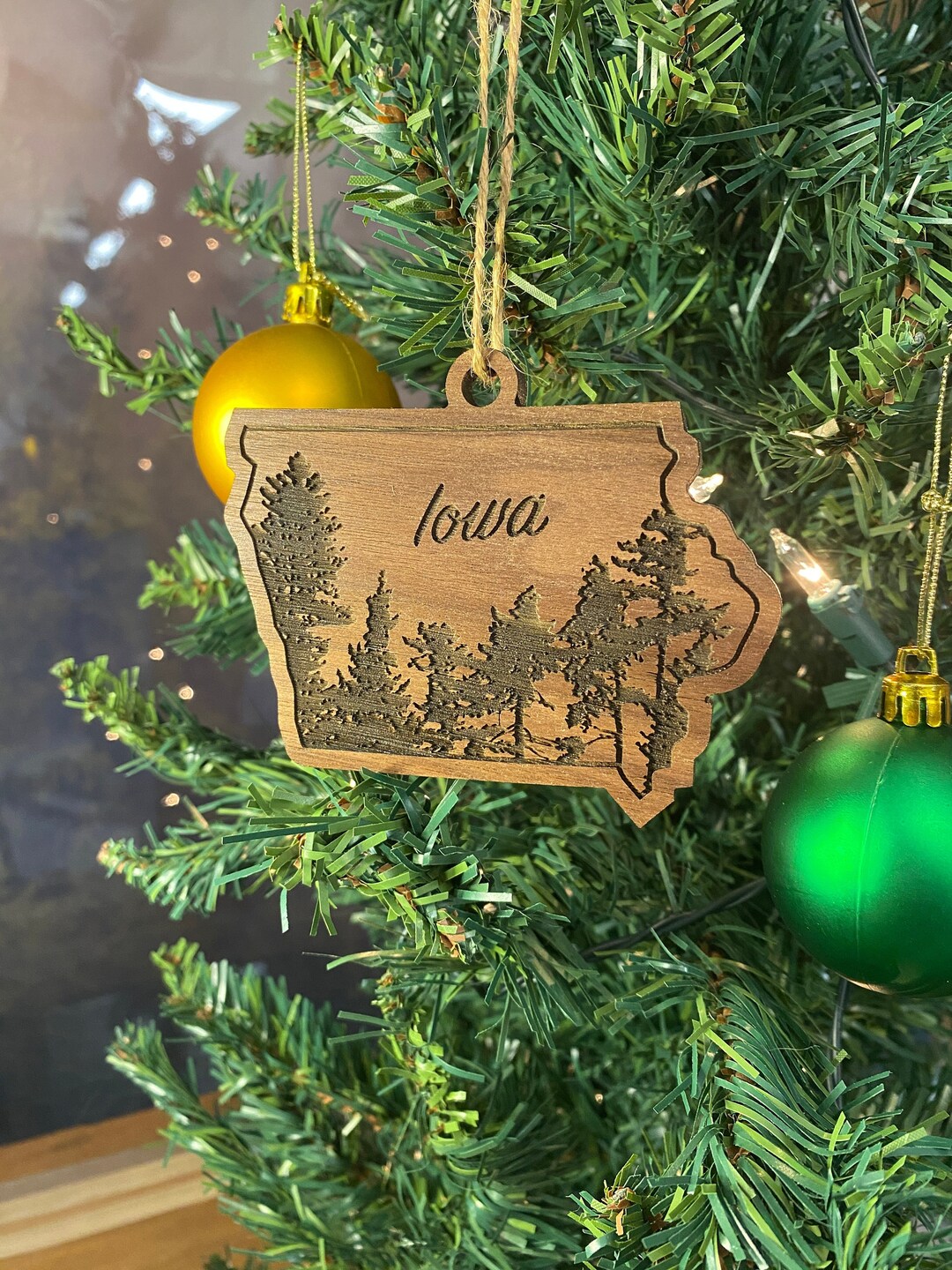 Iowa Ornament State Shape IA Trees Ornament Iowa State Outline Gift ...