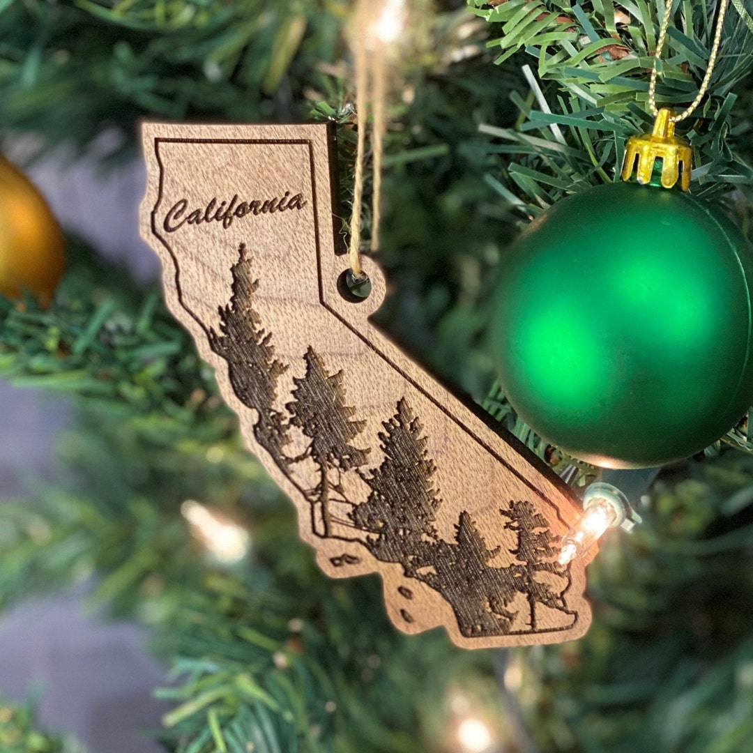 California Ornament State Shape CA Trees Ornament California State ...