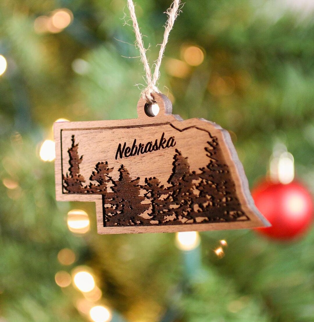 Nebraska Ornament State Shape | NE Trees Ornament | Nebraska Outline ...