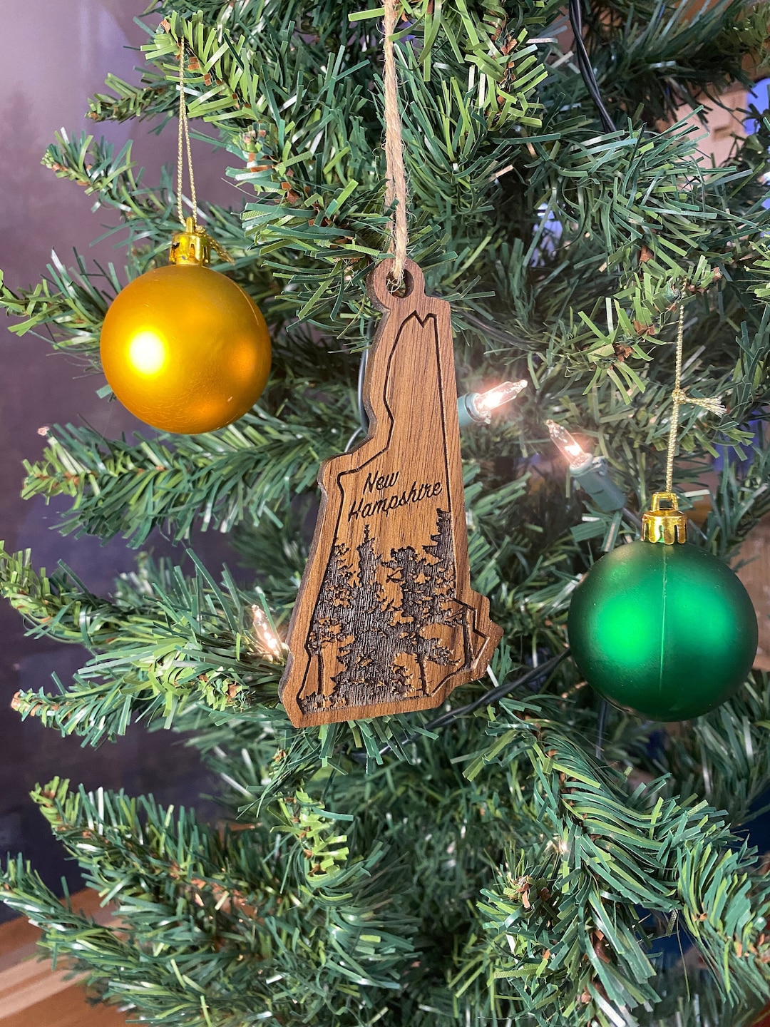 New Hampshire Ornament State Shape NH Trees Ornament New Hampshire ...