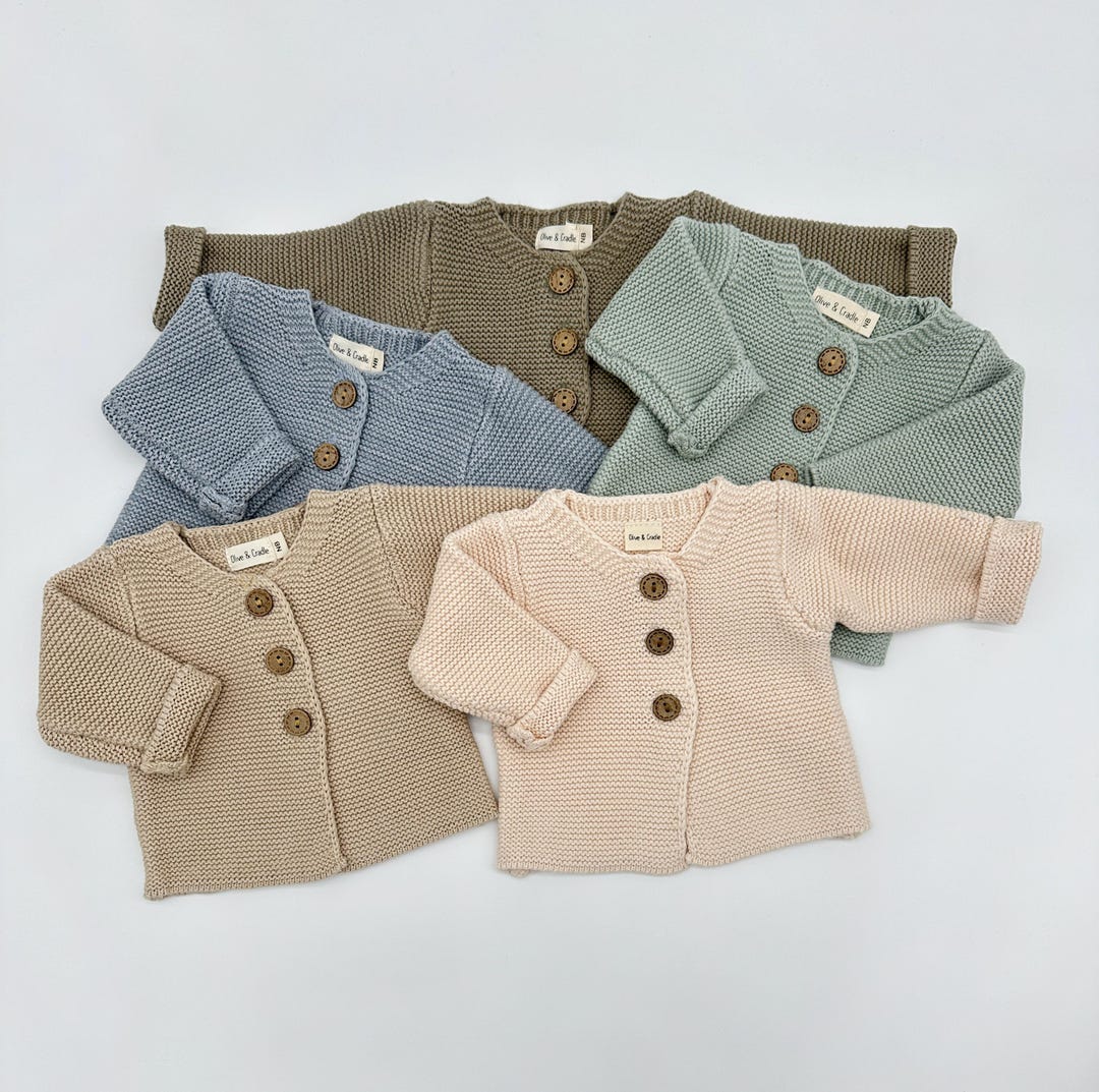 Knit Baby Sweater | Easter Cardigan Spring 100% Cotton Buttoned Jacket ...
