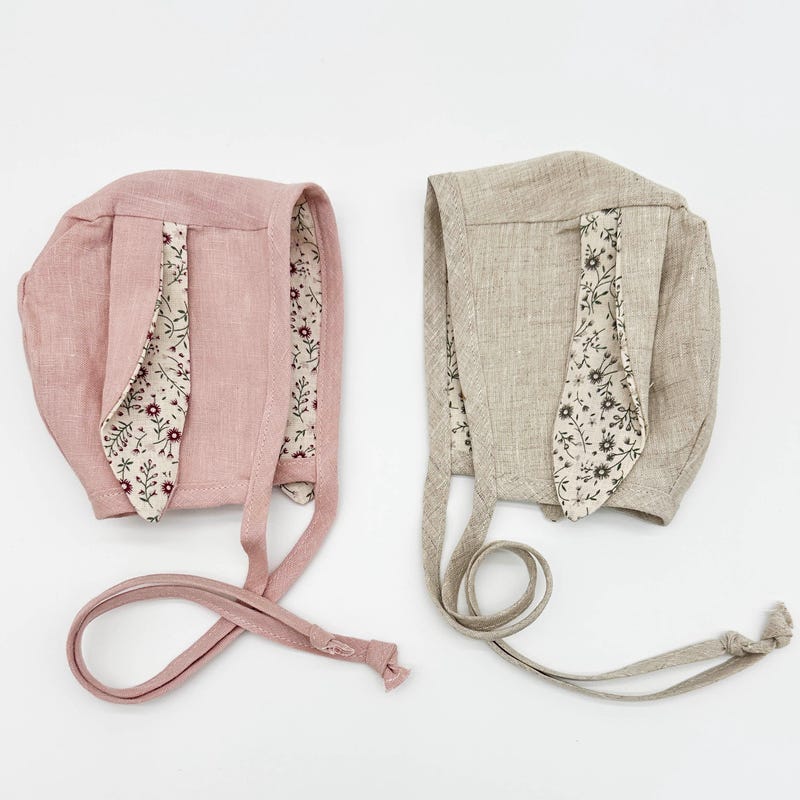 Linen Baby Bonnet With Ears - Etsy