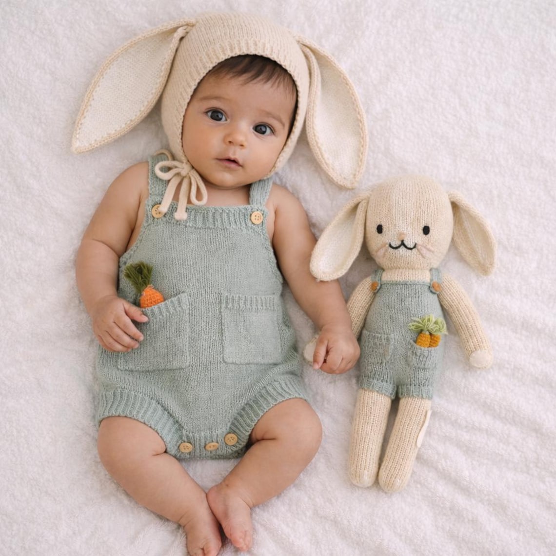 Baby Knit Romper Classic Cuddle Kind | Dusty Blue Henry ROMPER - Etsy